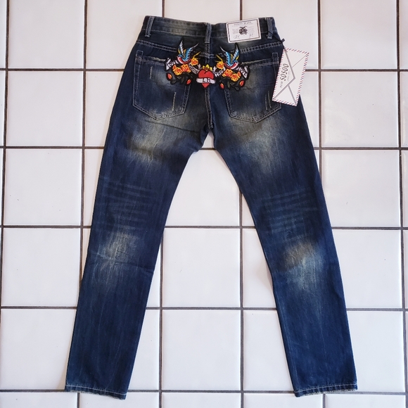 SOSOO | Jeans | Sosoo Roses Embroidered Jeans Mens Nwt | Poshmark